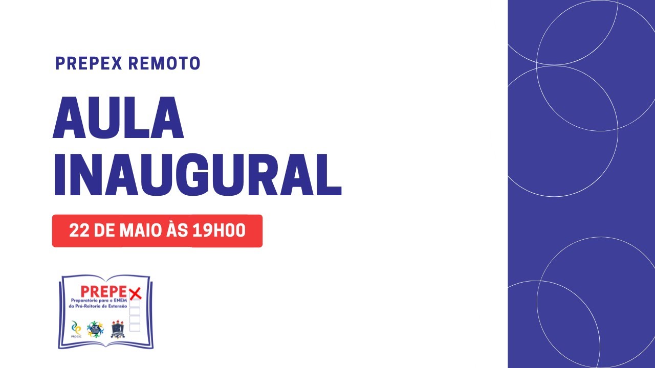 Aula Inaugural PREPEX Remoto 2023 - YouTube