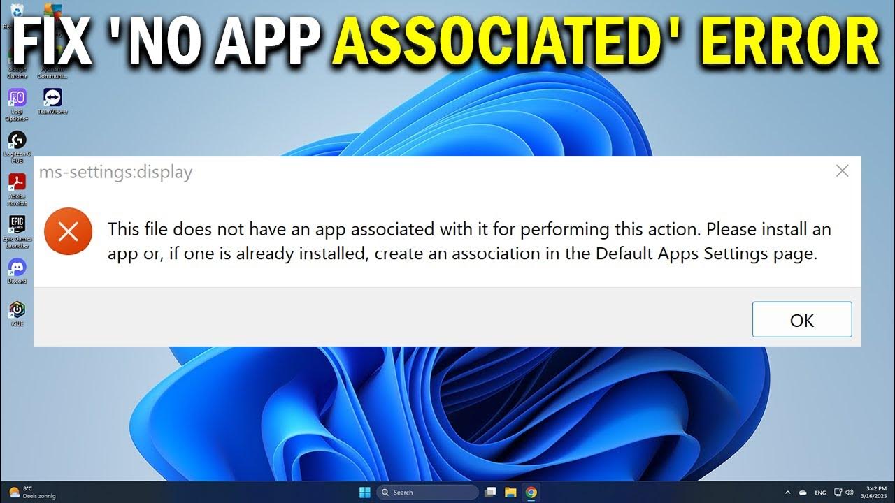 How To Fix This File Does Not Have An App Associated With It For Performing This Action - Easy ...