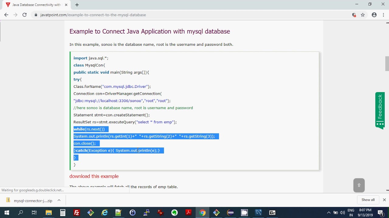 Programming In Java With Mysql Database Youtube