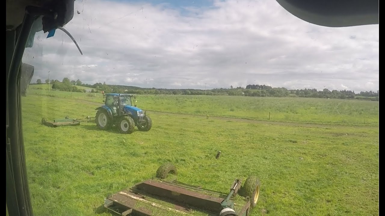 Topping Paddock with two Tractors - YouTube
