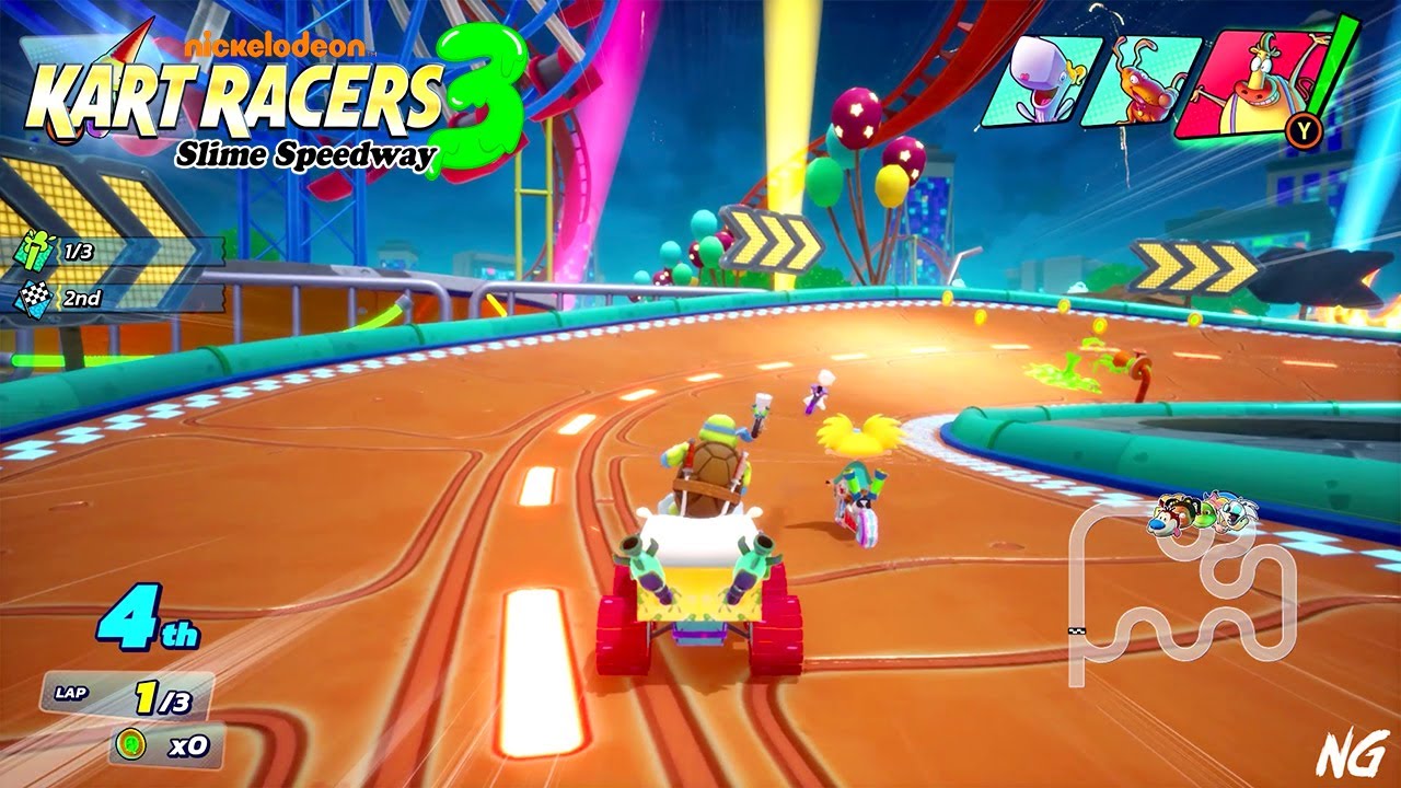 Nickelodeon Kart Racers 3 - All Characters And Stages Gameplay ...