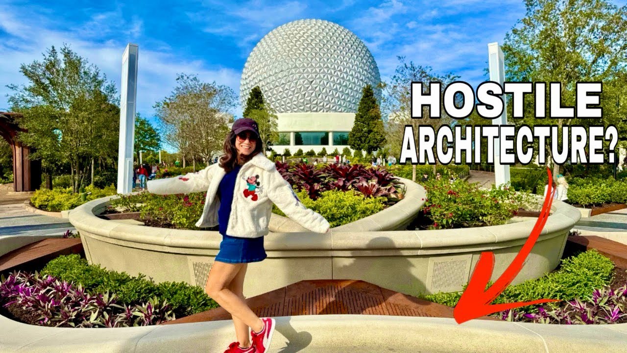 Exploring New EPCOT Disneyworld HOSTILE ARCHITECTURE - YouTube