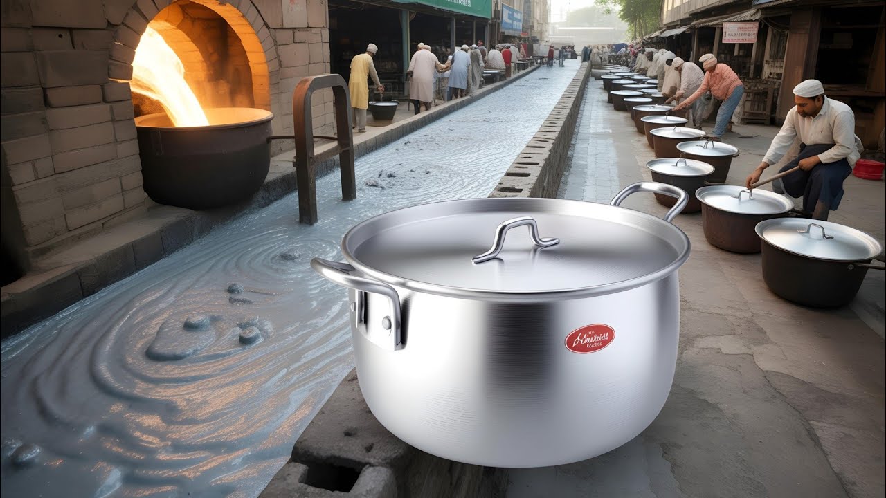 Amazing Mass Production of Cooking Pots | Aluminium Recycling into ...
