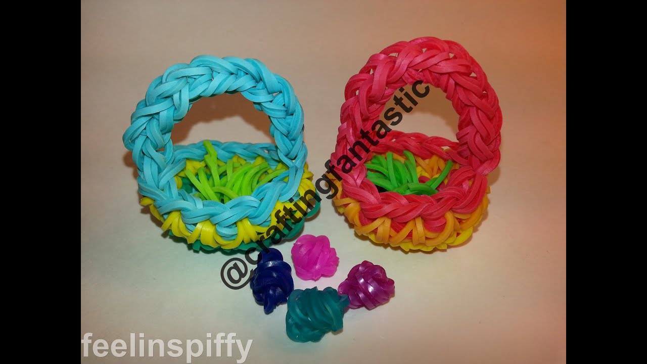 (Easter) Basket Tutorial by feelinspiffy (Rainbow Loom) - YouTube