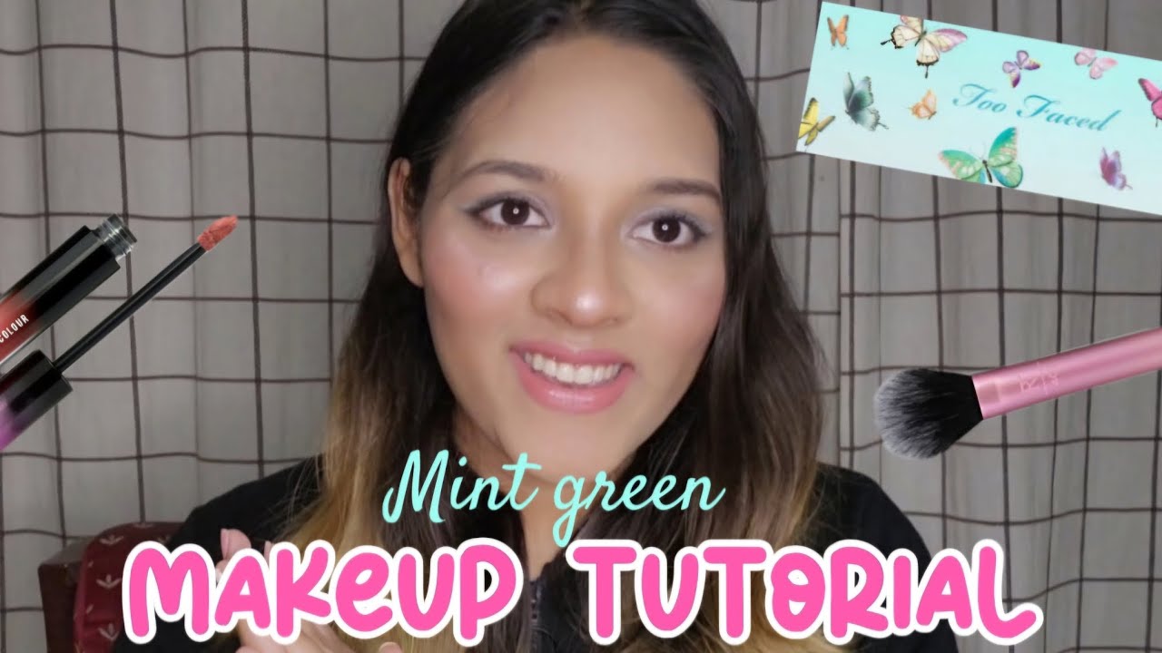 Mint green makeup Tutorial 💚 ️ - YouTube