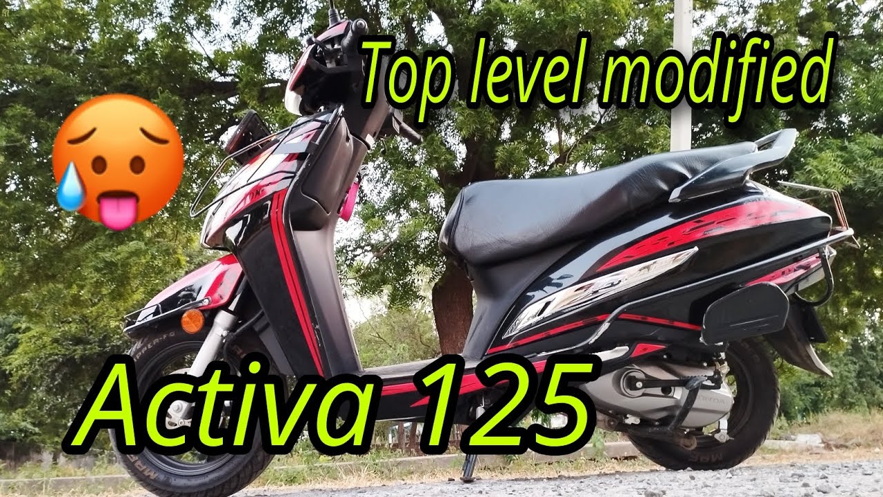 Activa 125 / top level modified / graphics modification red colour ...