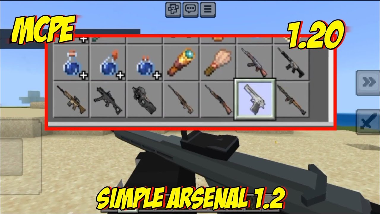 Showcase Addon Simple Arsenal v1.2 MCPE Minecraft Indonesia - YouTube