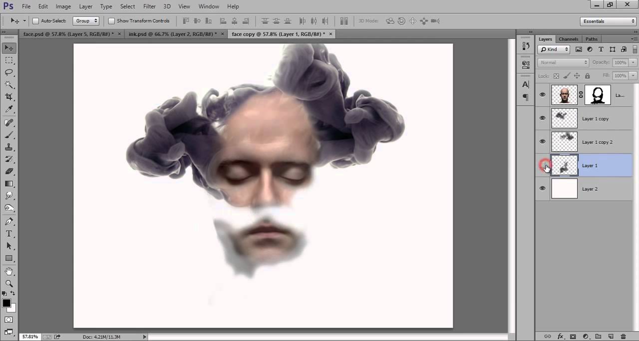 Photoshop Manipulation Ink Smoke Face Effect Tutorial - YouTube