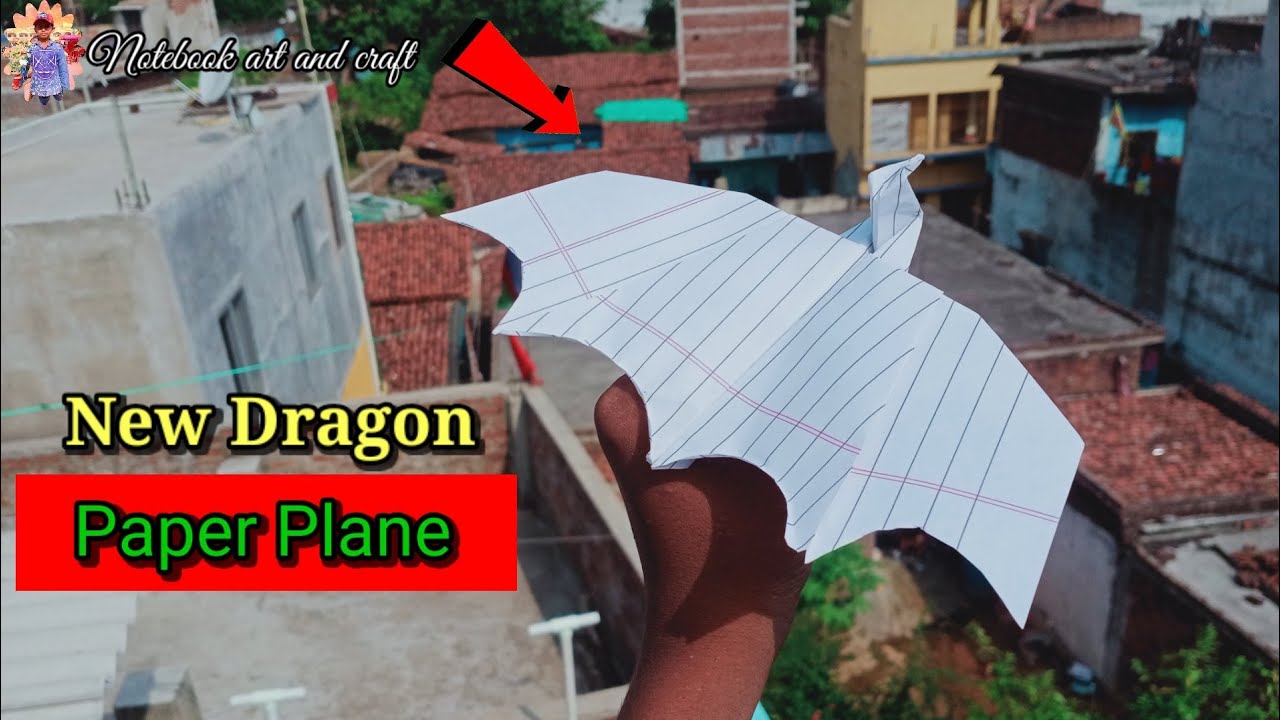 New Dragon Paper Plane, How To Make Dragon Plane, Notebook Paper Dragon ...