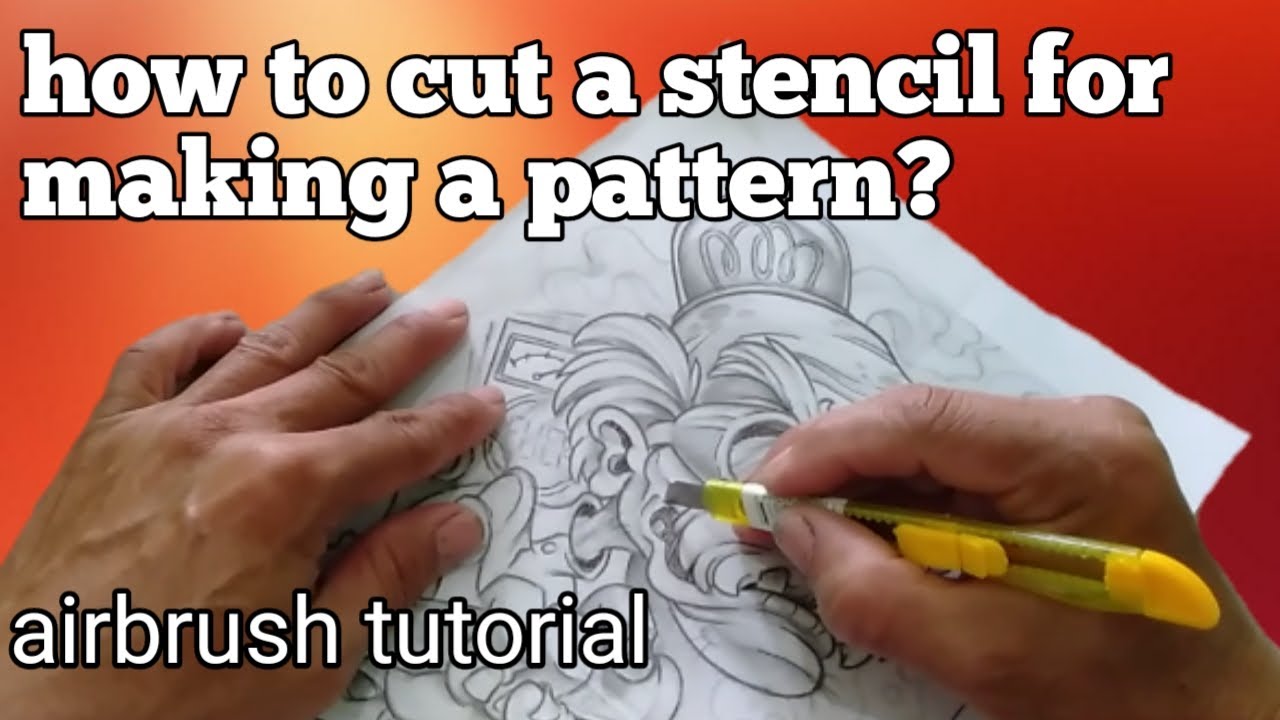 DIY Paano gumawa ng cut-out stencil pattern bago mag airbrush / paggawa ...
