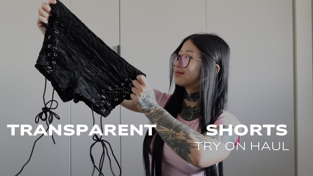 TRANSPARENT shorts try on haul! | Amber Tan - YouTube