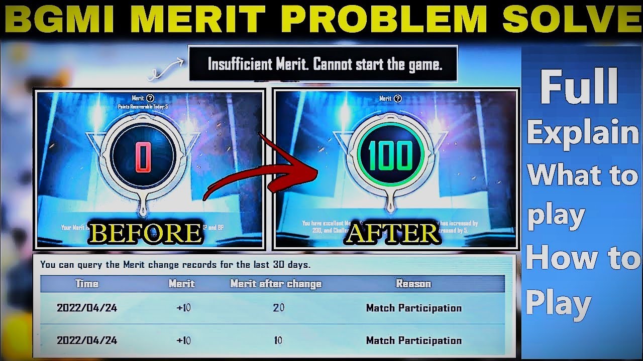 How to increase merit in #bgmi fast | Insufficient Merit. Cannot start ...