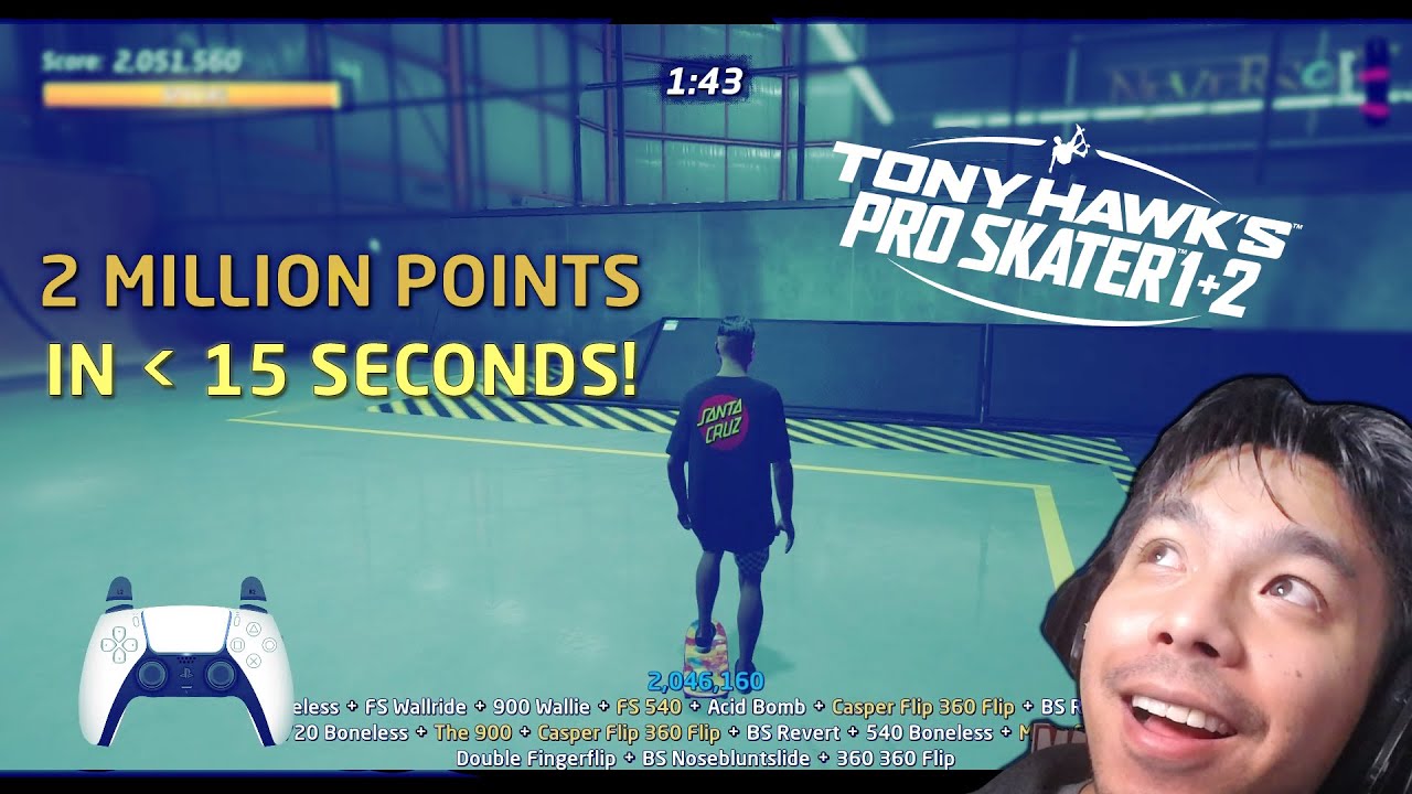 HOW TO GET 2 MILLION POINTS IN LESS THAN 15 SECONDS IN THPS 1+2 (Hangar ...