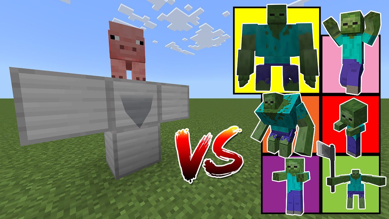 The PIG GOLEM vs ALL Zombies - YouTube