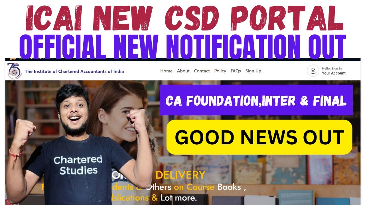 ICAI CSD PORTAL official Announcement Out | CA foundation,Inter & Final ...
