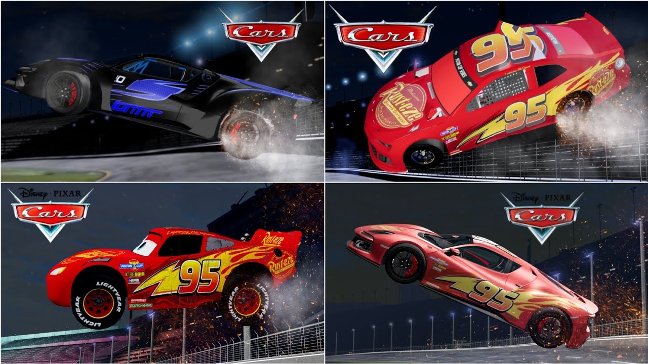Lightning McQueen's Biggest Crash Comparison | Cars Movie Remake ...