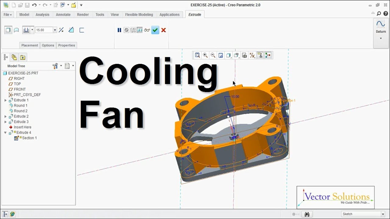 Cooling Fan in Creo Parametric - Detailed Explanation - YouTube