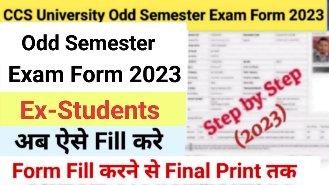 How to Fill CCS University Examination Form 2023 | CCSU Ex-Students ...