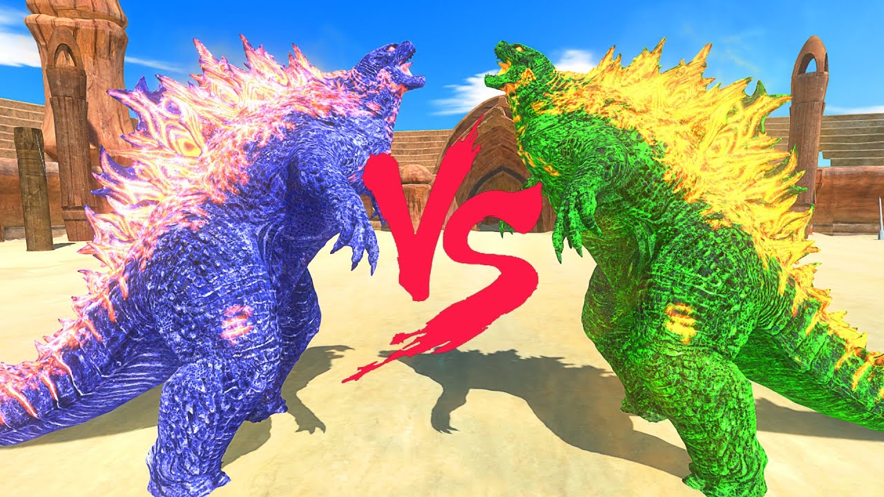 BLUE GODZILLA vs GREEN GODZILLA - Animal Revolt Battle Simulator - YouTube