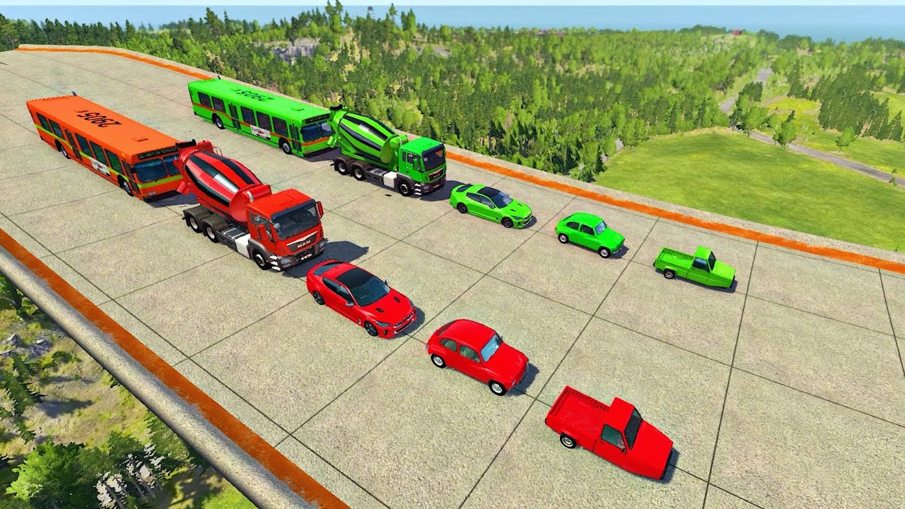Red vs Green Force | BeamNG Fantasy World | BeamNG drive | BFW - YouTube