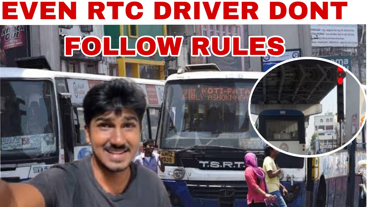 crazy RTC bus driver driving on roads of Hyderabad - YouTube