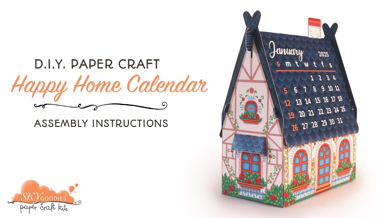 How to assemble your DIY Happy Home Calendar Paper Craft Kit from Sky ...