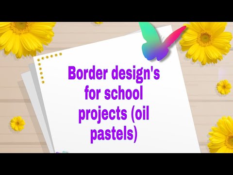 Simple#beautiful#border design with oil pastels...for projects - YouTube