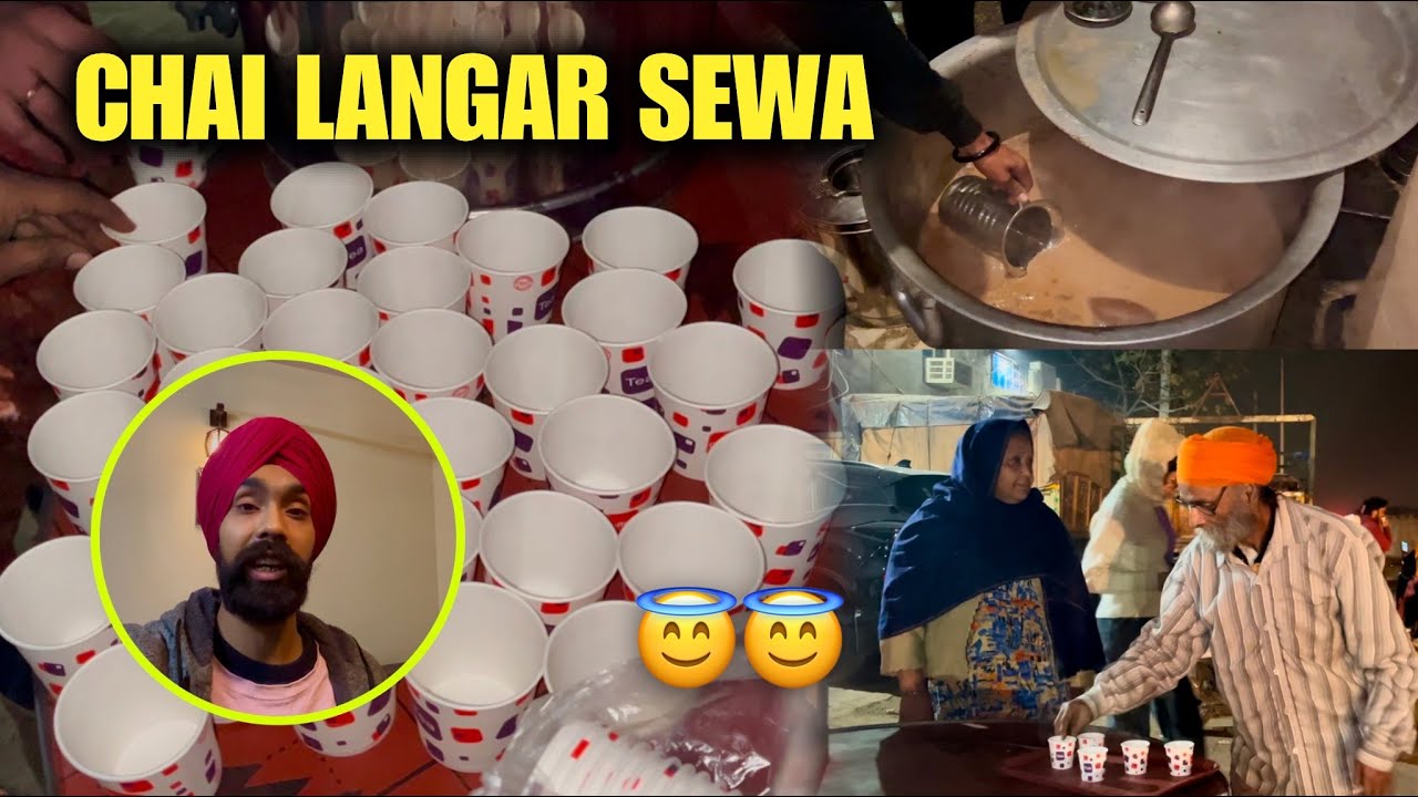 Chai Langer Sewa with Family 😇 | Chai Di Sewa | Honey Lottey Vlogs - YouTube