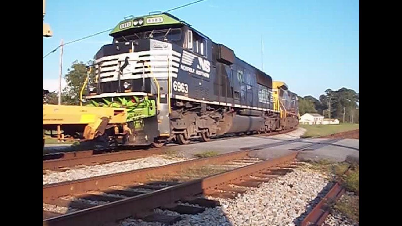 CSX #7330 NS #6963 W-830 & CSX #8520 KCS W-871 IN PEMBROKE N.C ON 10/11 ...