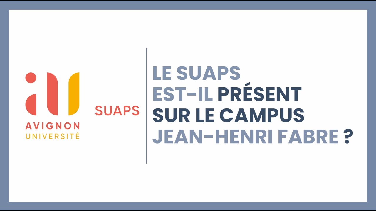 Le SUAPS est-il présent sur le campus Jean-Henri Fabre ? - YouTube