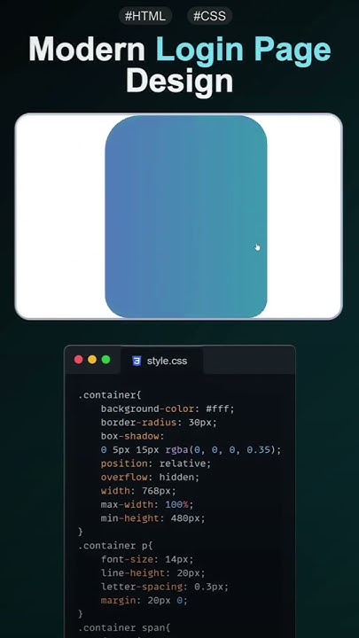 💯Modern login page design 🫰 HTML And css code ☺️ - YouTube