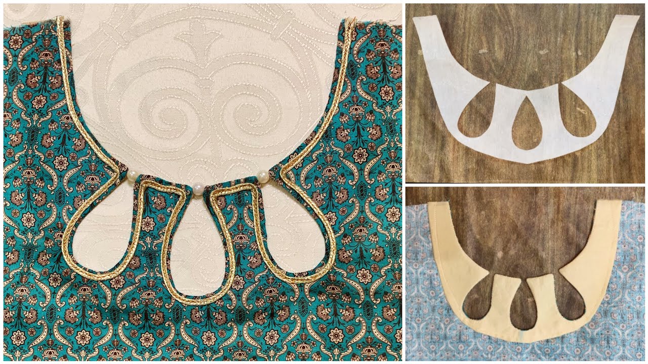 New Neck Design | Drop Shape Neck Design | Cutting And Stitching | NS ...