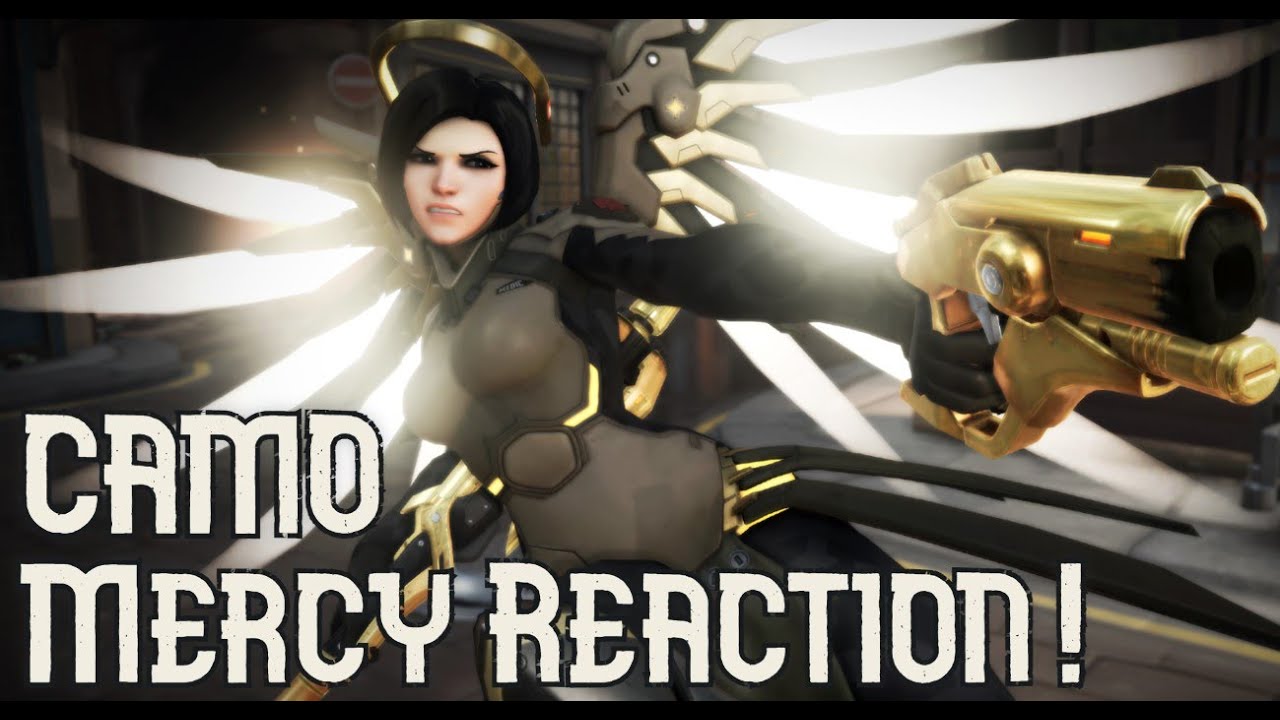 [Overwatch] Camouflage Mercy Skin Reaction! - YouTube
