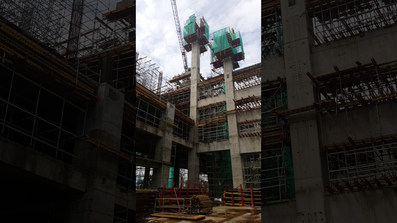 Silo formwork, Rail climbing formwork, Crane jump, Method of building ...