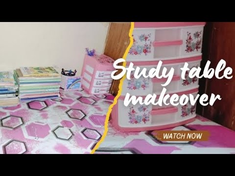 study table makeover 🌷🌸cute study table makeover. 🌷 - YouTube