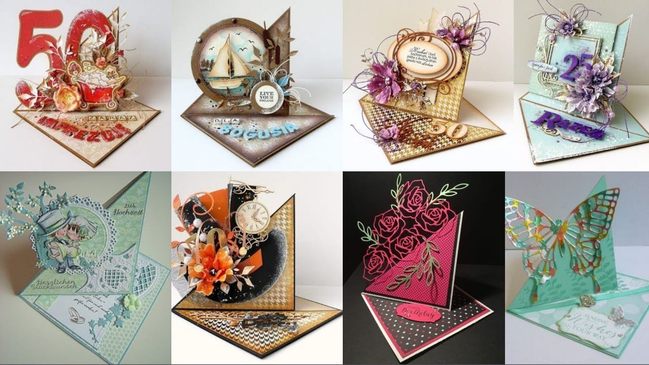 Very Stylish and Elegant Pyramid Card/3D Card ideas for birthday/Wish ...