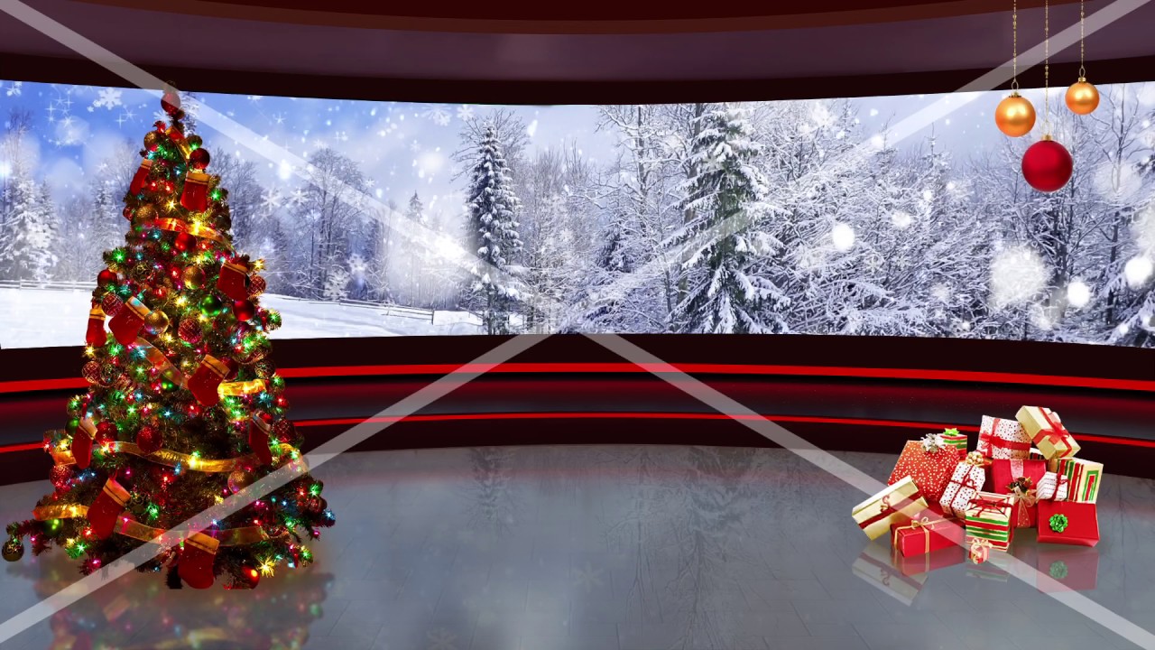 christmas tv studio set 02 virtual green screen background loop ...