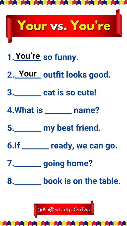 Your vs. You're? #english #learnenglish #shorts - YouTube