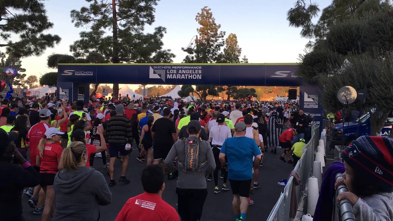 LA Marathon start line video - YouTube