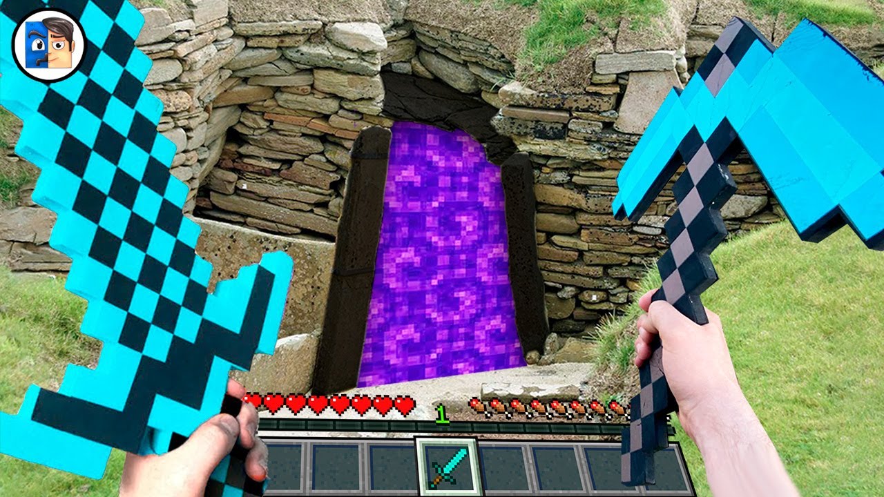 Minecraft in Real Life POV Realistic NETHER PORTAL Minecraft RTX ...