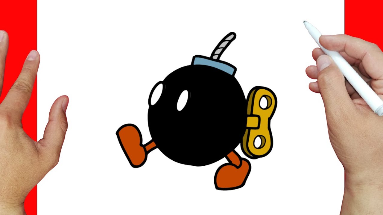 como dibujar la bomba de mario bros | Dibujos fáciles - YouTube