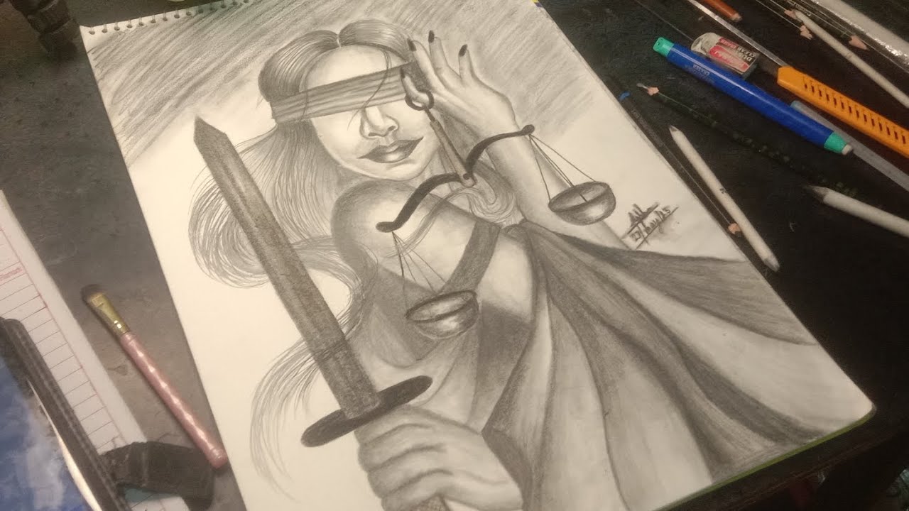 pencil skech drawing of justice. waite for Justice ⚖️🤗 - YouTube