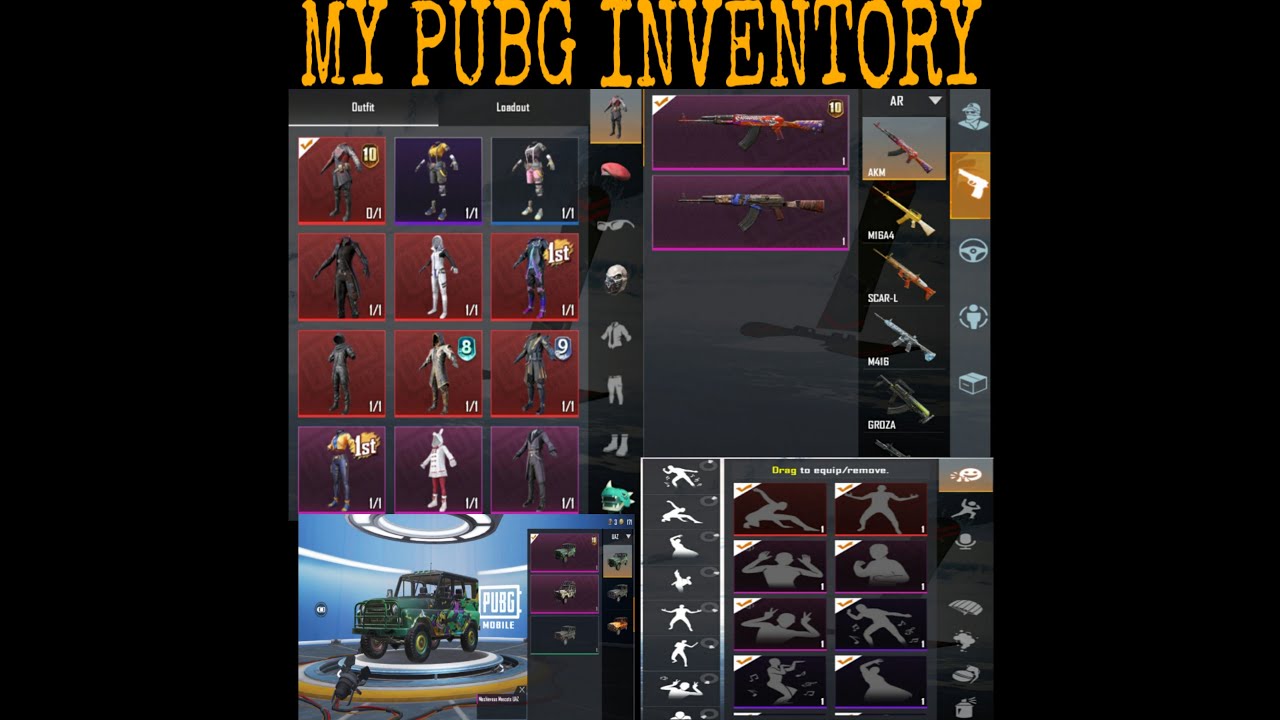 PUBG MOBILE MY ACCOUNT INVENTORY! - YouTube