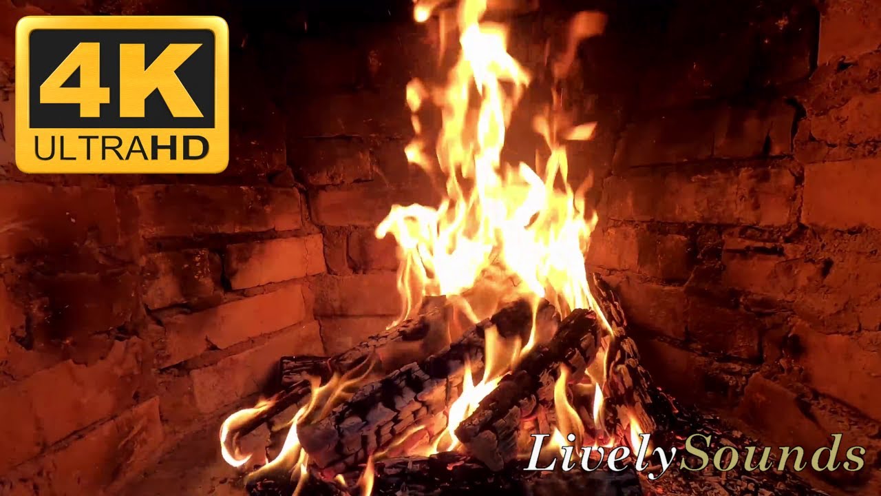 🔥 Burning FIREPLACE with crackling fire sounds 🔥 [1 Hour] [4K] [60 FPS ...