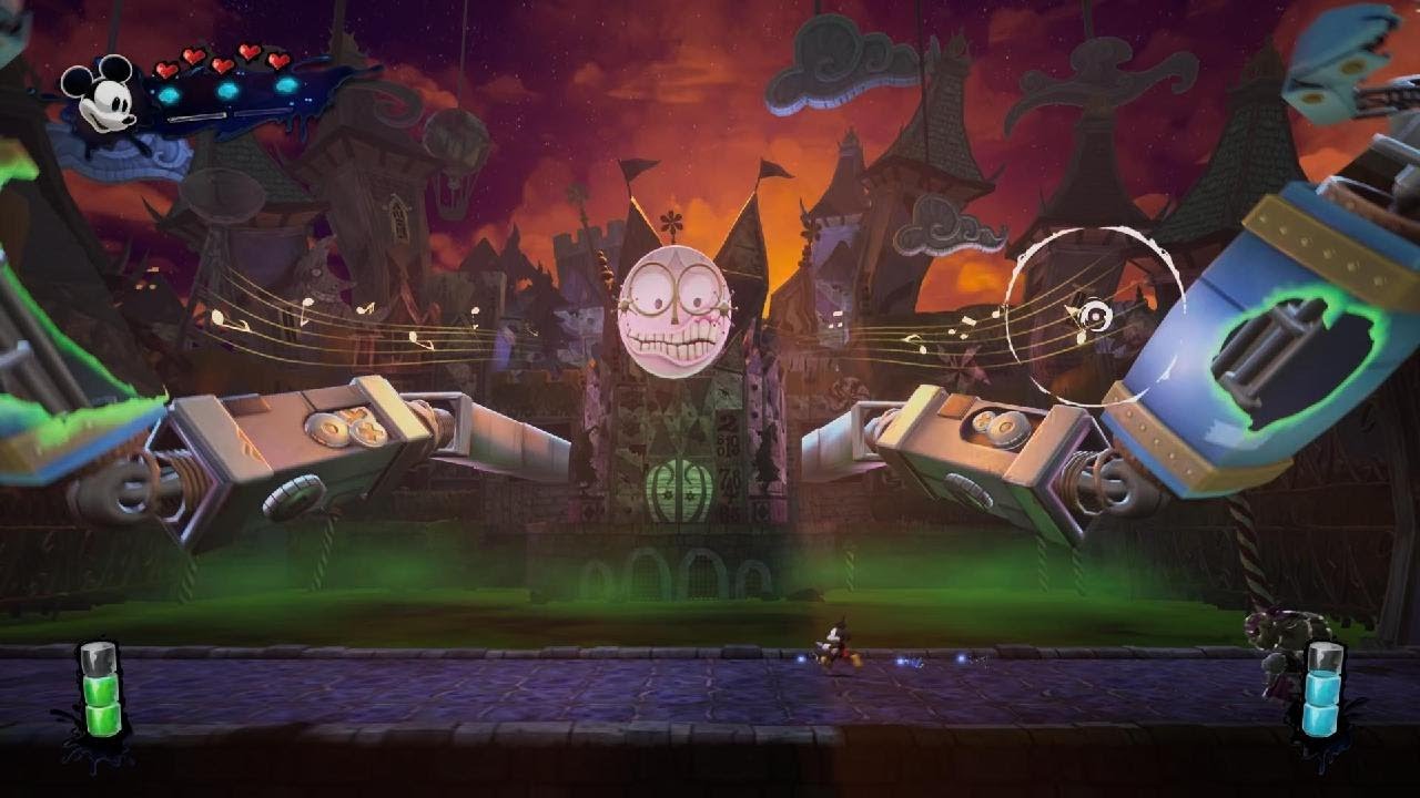 Disney Epic Mickey: Rebrushed First Boss The Clock Tower - YouTube