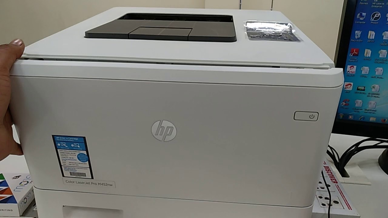 HP printer Laserjet 452nw - YouTube