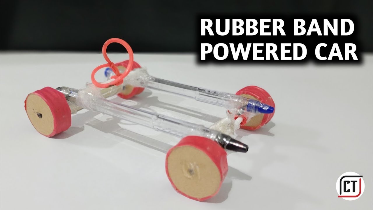 How To Make Rubber Band Powered Car || DIY Car - YouTube