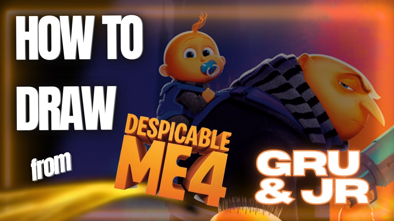 How to draw Gru & Jr from Despicable Me 4 #despicableme #despicableme4 ...