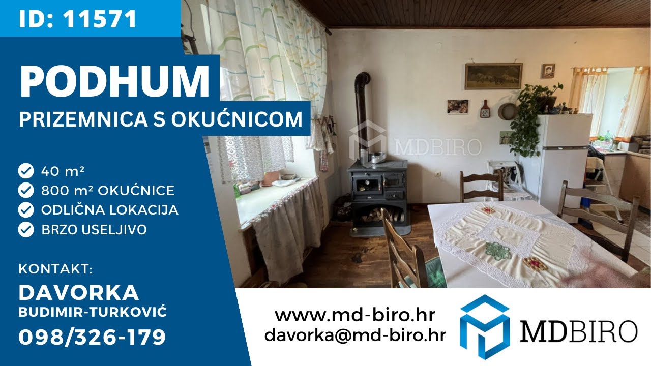 Podhum, Prizemnica s 800 m² okućnice - YouTube