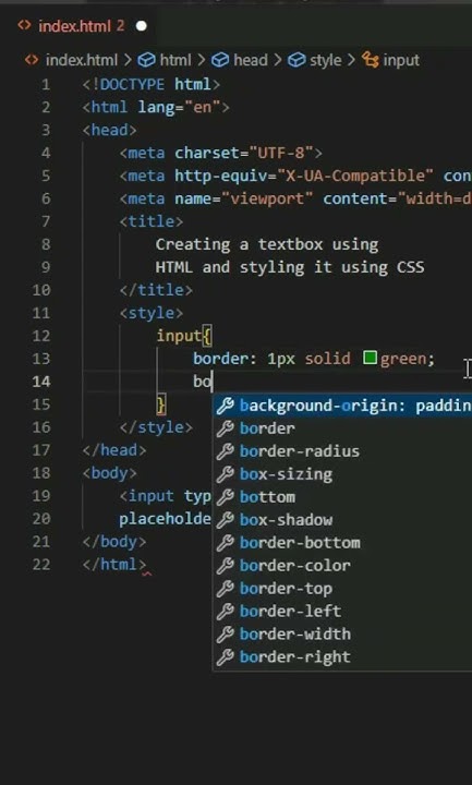 Creating a textbox using HTML and styling it using CSS - YouTube